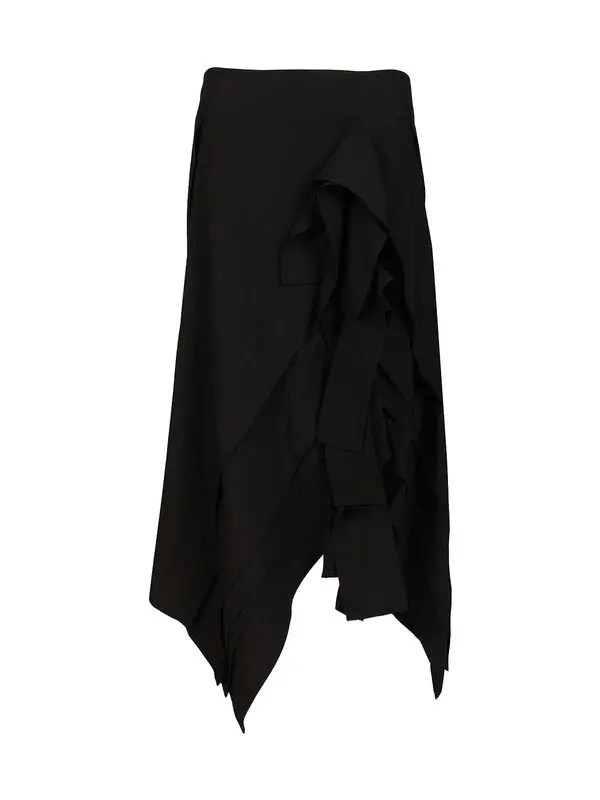 Bottega Veneta Lightweight Wool Midi Skirt - Black
