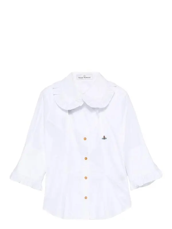VIVIENNE WESTWOOD Ruffled Collar Cut-out Shirt - White