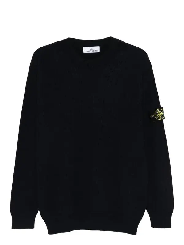 Stone Island Ribbed Knit Pullover - Blue