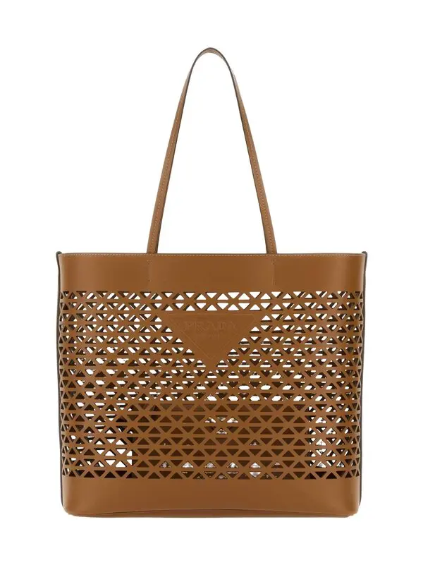 Prada Leather Shopping Bag - Brown