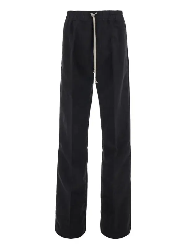 Rick Owens Pants With Elasticated Waistband With Oversized Drawstring In Cotton For - Black