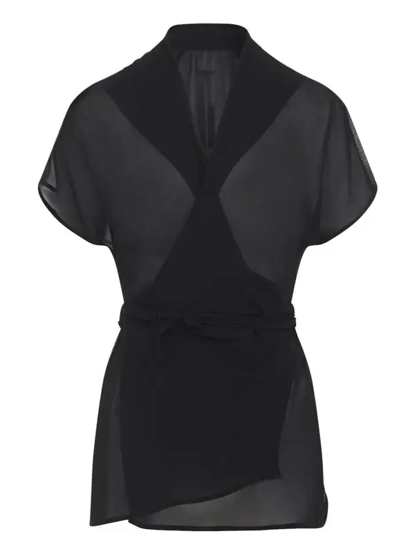 Rick Owens Wrap Short Sleeve Top - Black
