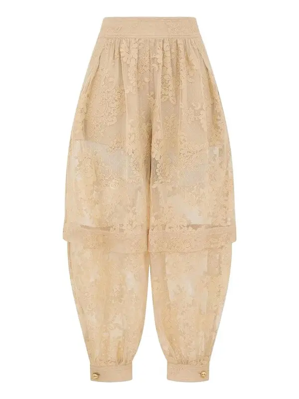 Zimmermann Luna Lace Harem Pant - Cream