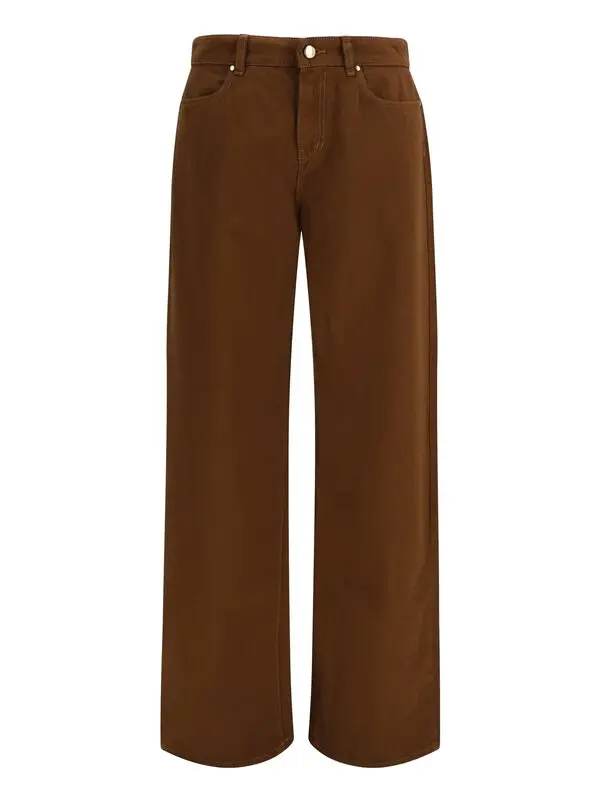 Max Mara Pure Cotton Satin Baggy Pants - Brown