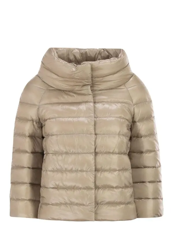 Herno Sofia Mini Cape With 3/4 Sleeves - Cream