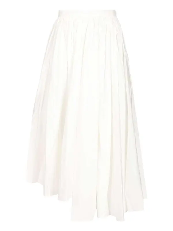 SELF-PORTRAIT Poplin Midi Skirt - White