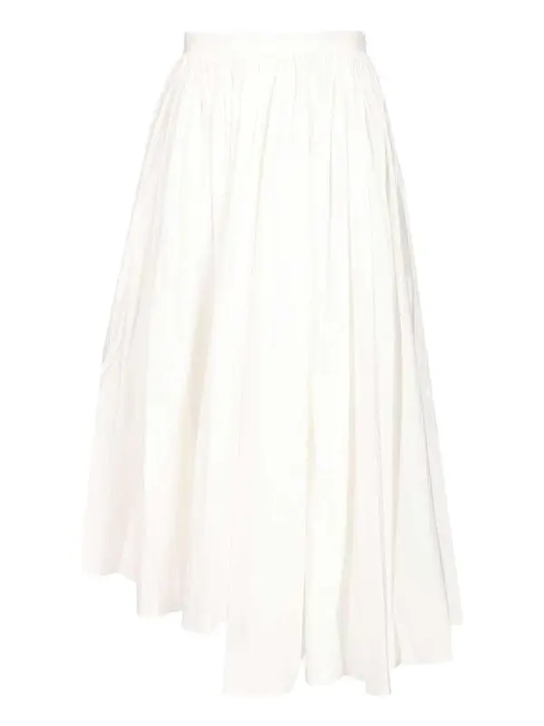 SELF-PORTRAIT Poplin Midi Skirt - White