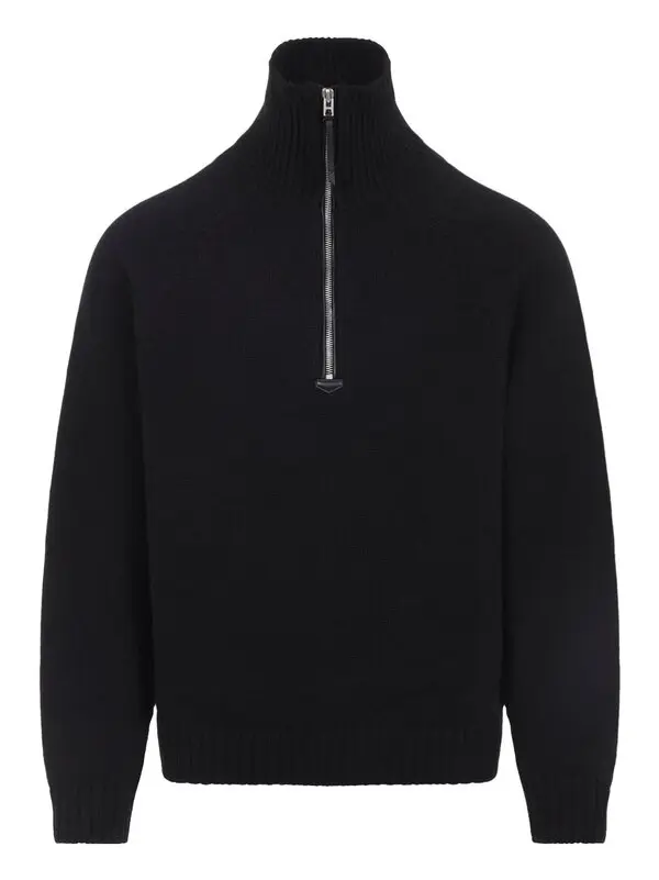 TOM FORD Half Zip Sweater - Black