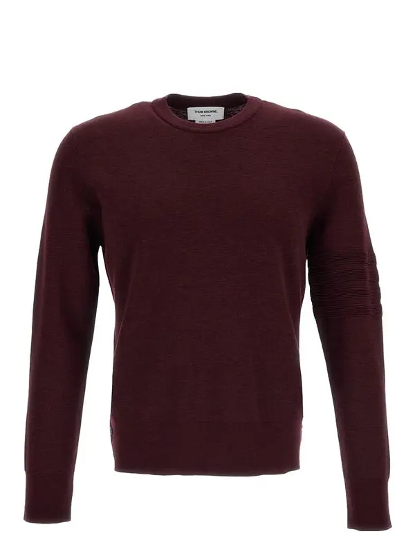 Thom Browne Ottoman Milano Stitch 4-bar Bomber Pullover - Multicolor