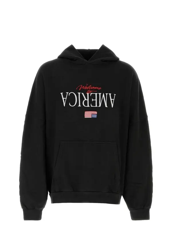 WILLY CHAVARRIA Cotton Oversize Welcome To America Sweatshirt - Black