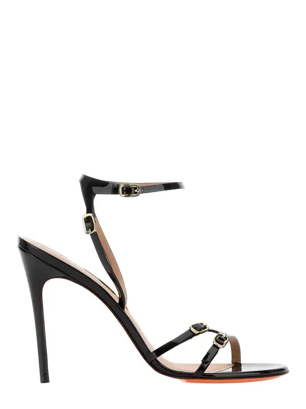 Santoni Leather Virna Sandals - Black