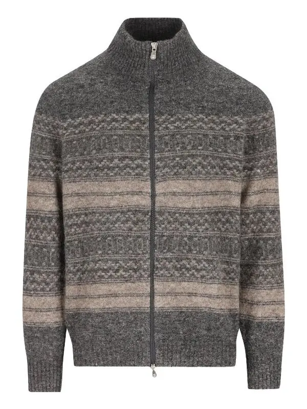 Brunello Cucinelli Alpaca, Cashmere, Wool, And Nylon Cardigan - Gray