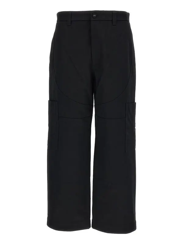 Thom Browne Wide Leg Chap Painter Pants In Cotton Twill - Multicolor
