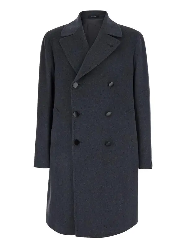 Tagliatore Arden' Double-breasted Coat With Notched Revers And Half Belt In Wool For - Gray