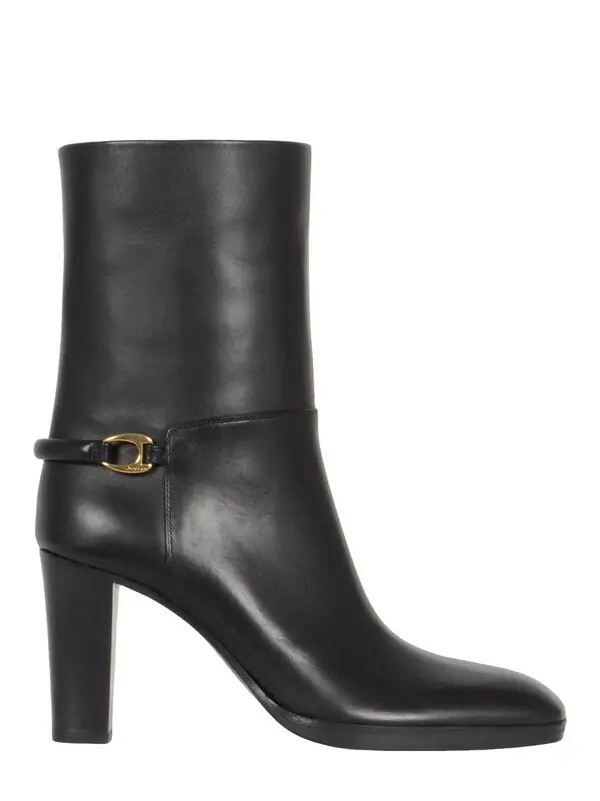 Saint Laurent Mid Calf Boots - Black