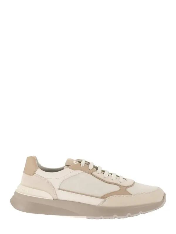 Brunello Cucinelli Multicolour Leather And Suede Runner Sneakers - Cream