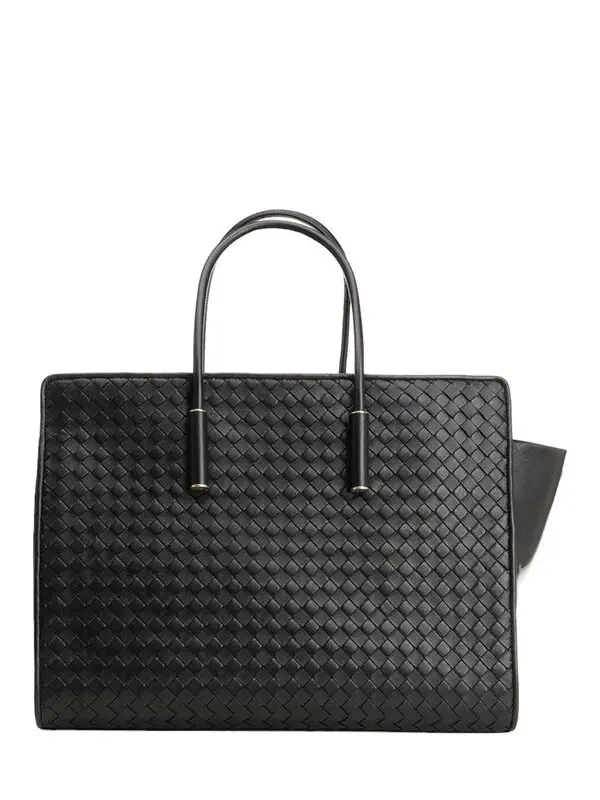 Bottega Veneta Barbara Medium Tote Intrecciato - Black