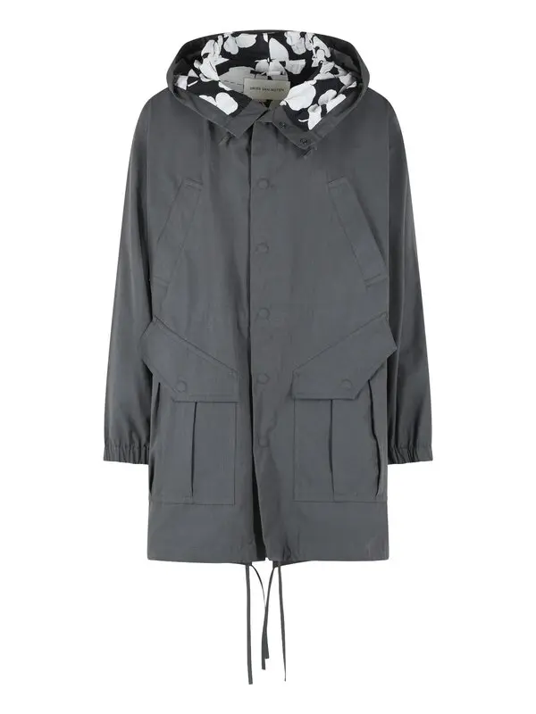 Dries Van Noten Voxer' Grey Cotton Parka - Gray