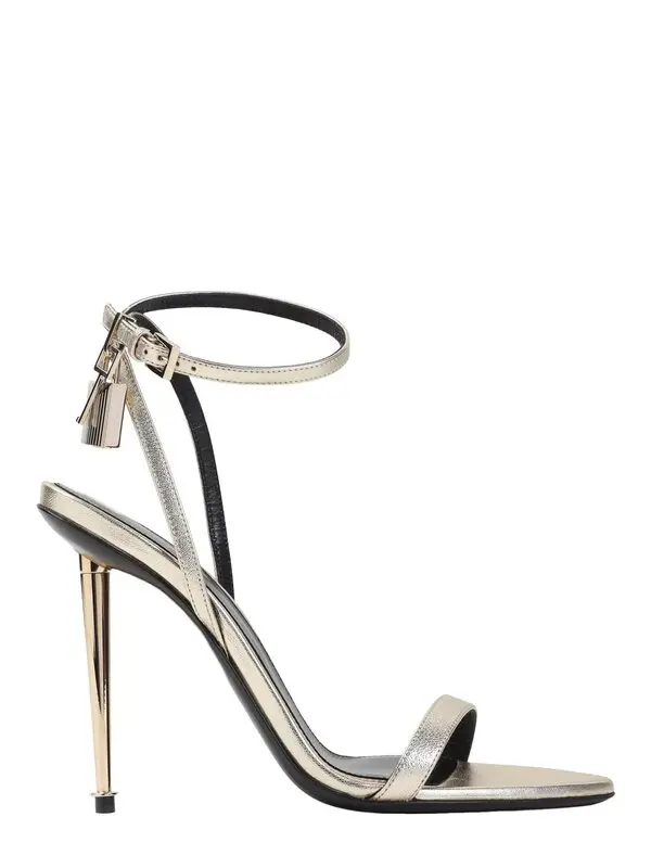 TOM FORD Metallic Nappa Pointed Naked Sandals - Silver