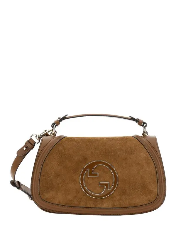 Gucci Blondie Suede Handbag - Brown