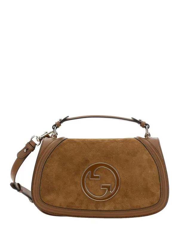 Gucci Blondie Suede Handbag - Brown