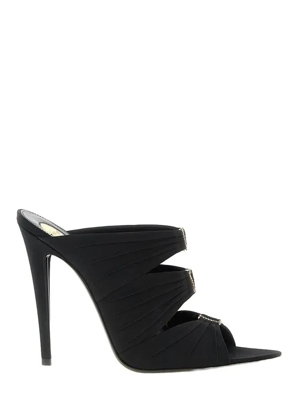 Saint Laurent Emilie Crêpe Satin Heeled Sandals - Black
