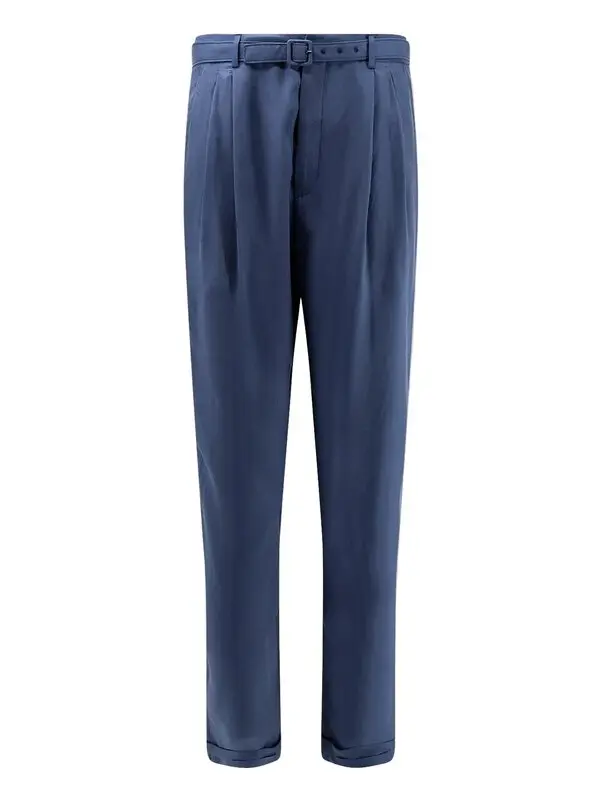 Saint Laurent Silk Trousers With Belt - Multicolor