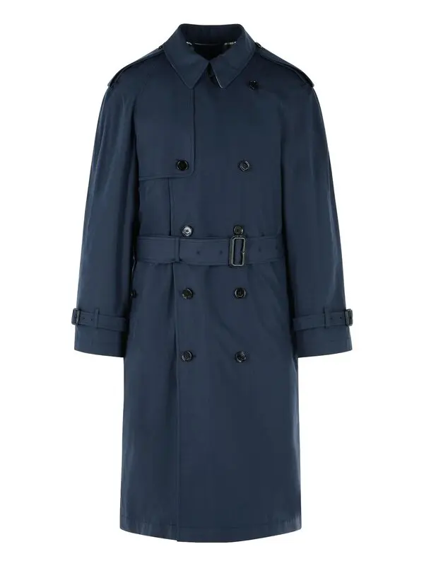 Burberry Highbury' Navy Polyester Blend Trench Coat - Blue