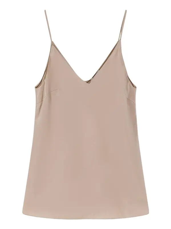 Brunello Cucinelli Stretch Silk Top - Cream