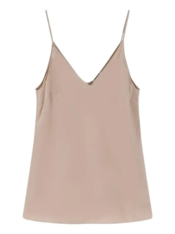 Brunello Cucinelli Stretch Silk Top - Cream