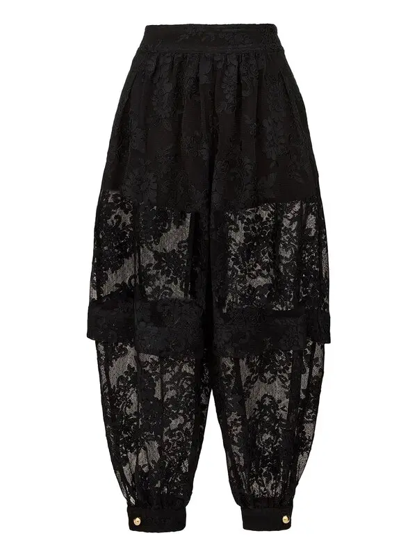 Zimmermann Luna Lace Harem Pants - Black