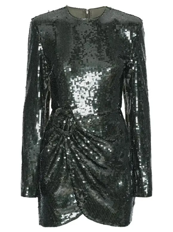 ROTATE BY BIRGER CHRISTENSEN Sequin Embellished Long Sleeve Mini Dress - Green
