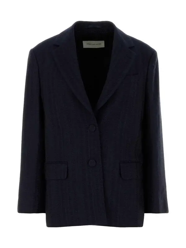 Dries Van Noten Embroidered Wool Blend Birdys Blazer - Multicolor