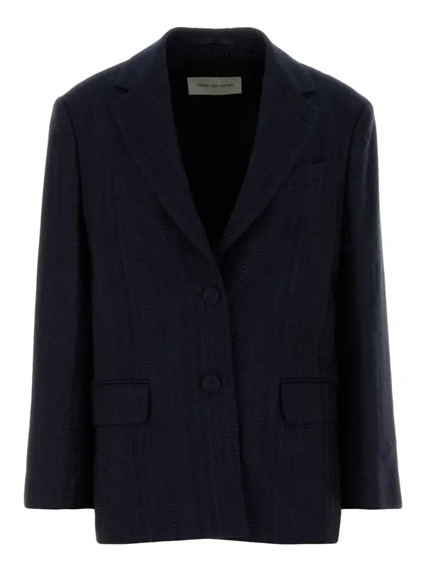 Dries Van Noten Embroidered Wool Blend Blazer - Multicolor