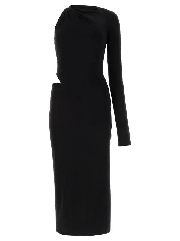 Versace One-shoulder Cut Out Midi Dress - Multicolor