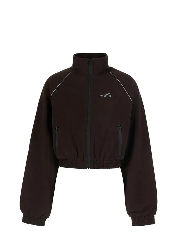 Balenciaga Cotton Cropped Zip Up Sweatshirt - Multicolor