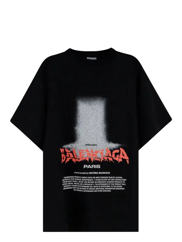 Balenciaga The Door Cotton T-shirt - Black
