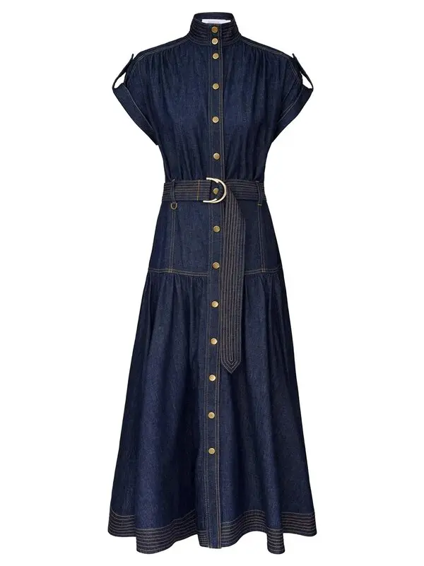 Zimmermann Long Denim Dress - Multicolor