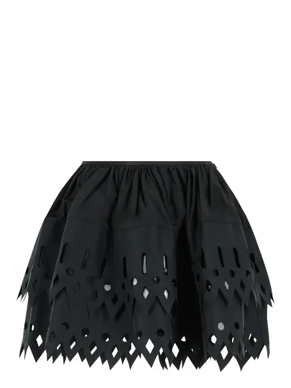Blumarine Tech Cotton Blend Skirt - Black