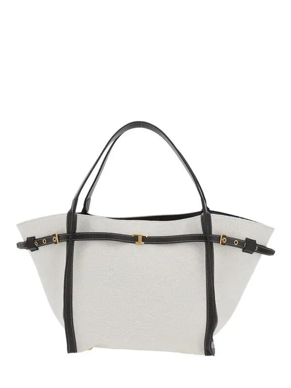 TOD'S Cotton Blend Tote Bag With Leather Strap - Multicolor