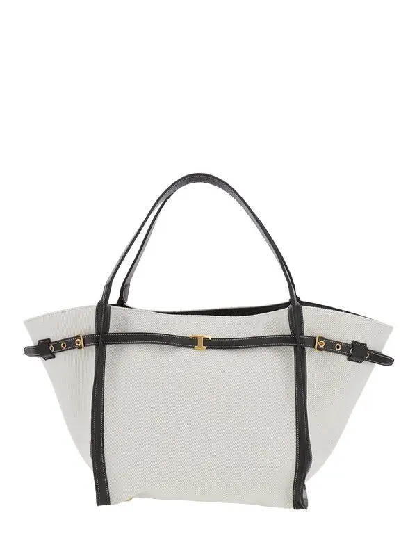 TOD'S Cotton Blend Tote Bag With Leather Strap - Multicolor