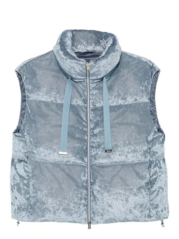 Herno Velvet Quilted Waistcoat - Blue