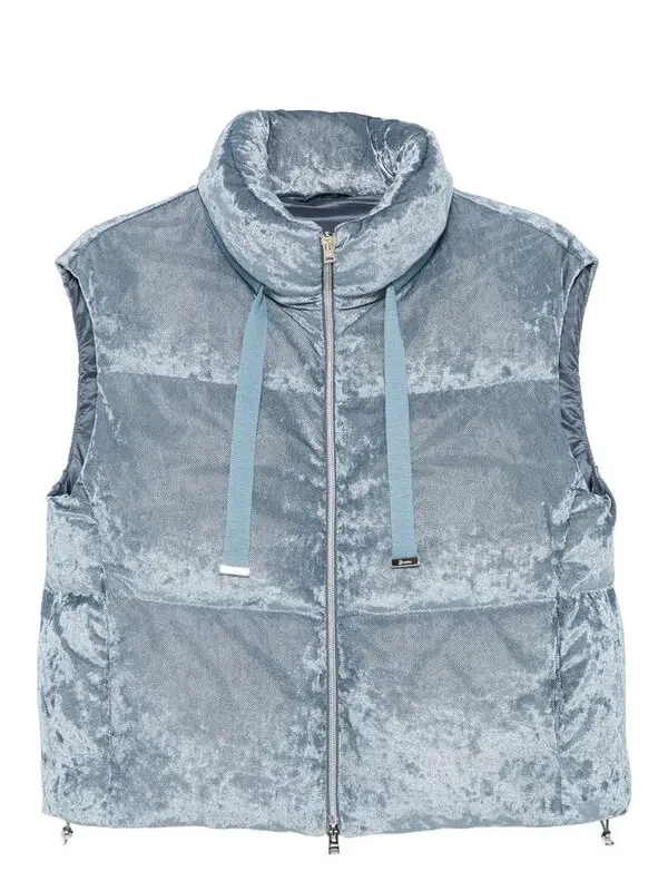 Herno Velvet Quilted Waistcoat - Blue