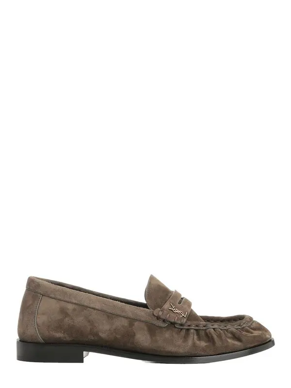 Saint Laurent Le Loafer Suede Moccasin - Gray