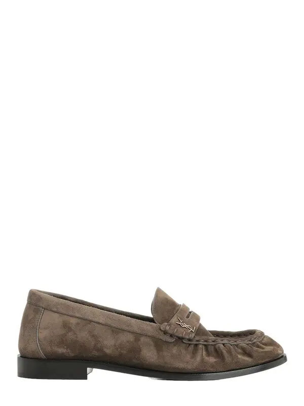 Saint Laurent Suede Moccasin Loafer - Gray