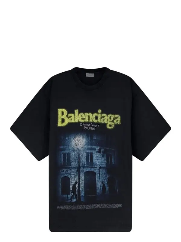 Balenciaga Cotton T-shirt With Front Logo Print - Multicolor