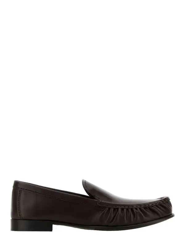 Miu Miu Leather Loafers - Brown