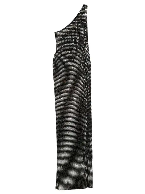 Gucci Crystal Embellished One-shoulder Evening Dress - Black