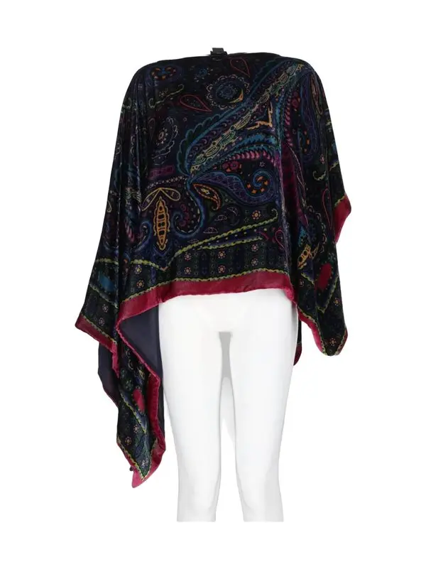 Etro Paisley Printed Asymmetrical Poncho - Multicolor