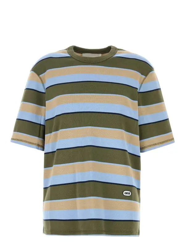 AMI Paris Embroidered Cotton Oversize T-shirt - Multicolor